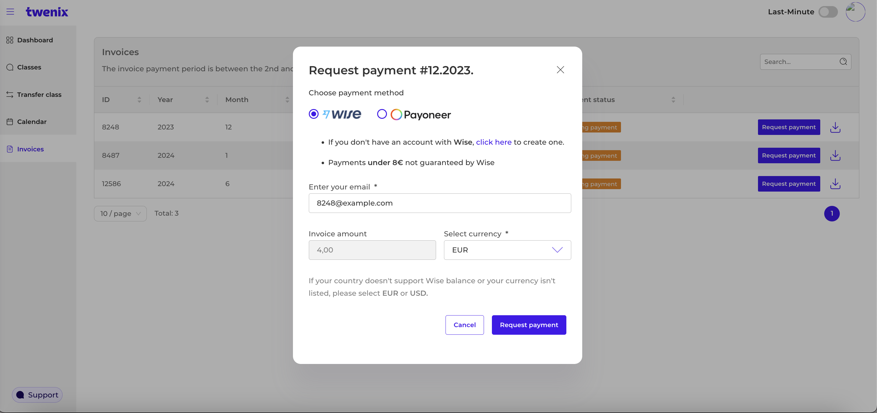 Wise Payment Process. – Tweacher Support